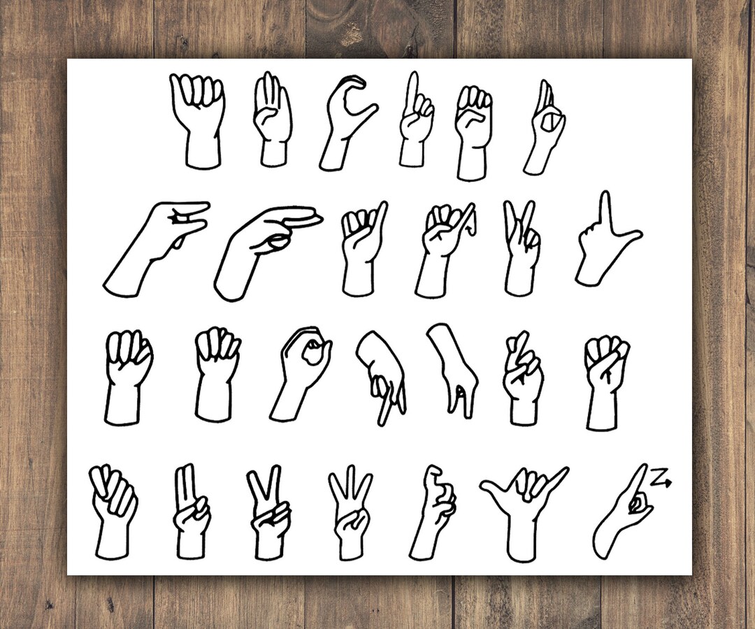 American Sign Language Alphabet Vinyl Decals, Sign Language Teacher ...