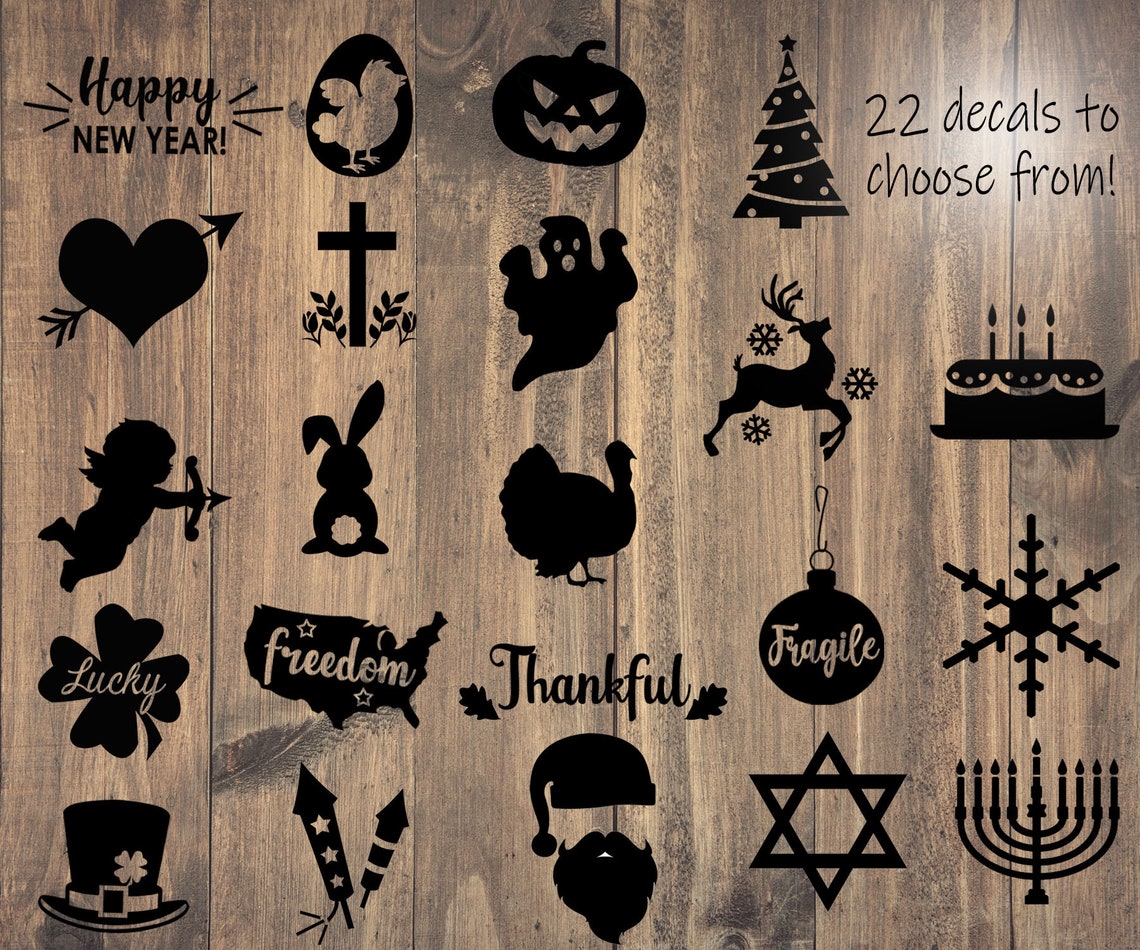 Holiday Decals for Storage Bin Organization! Christmas and Hannukah ...