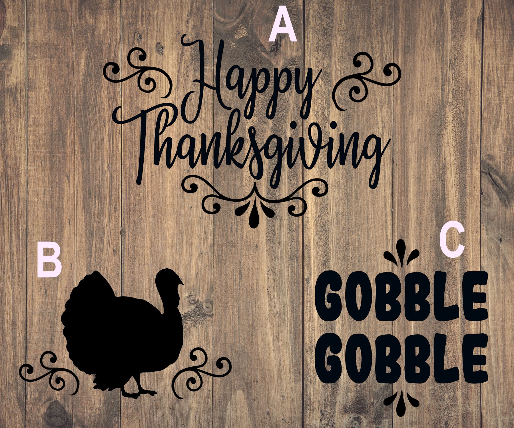 Happy Thanksgiving Vinyl Decal, Thanksgiving Turkey Day Pumpkin Sticker ...
