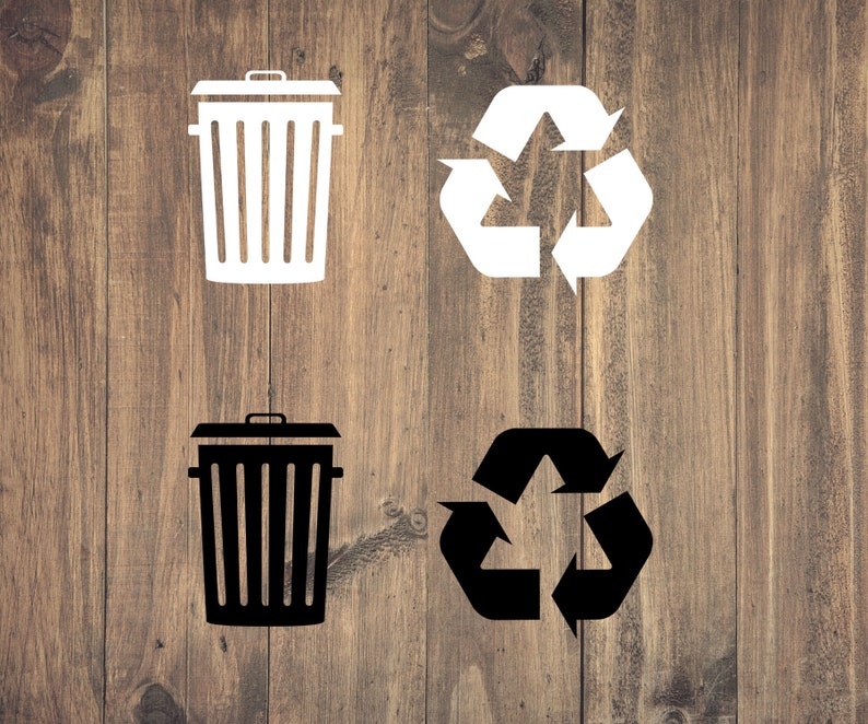 Garbage & Recycle Vinyl Decal Symbols for House or Garage - Etsy