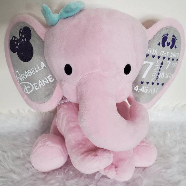Birth Stat Elephant - Etsy