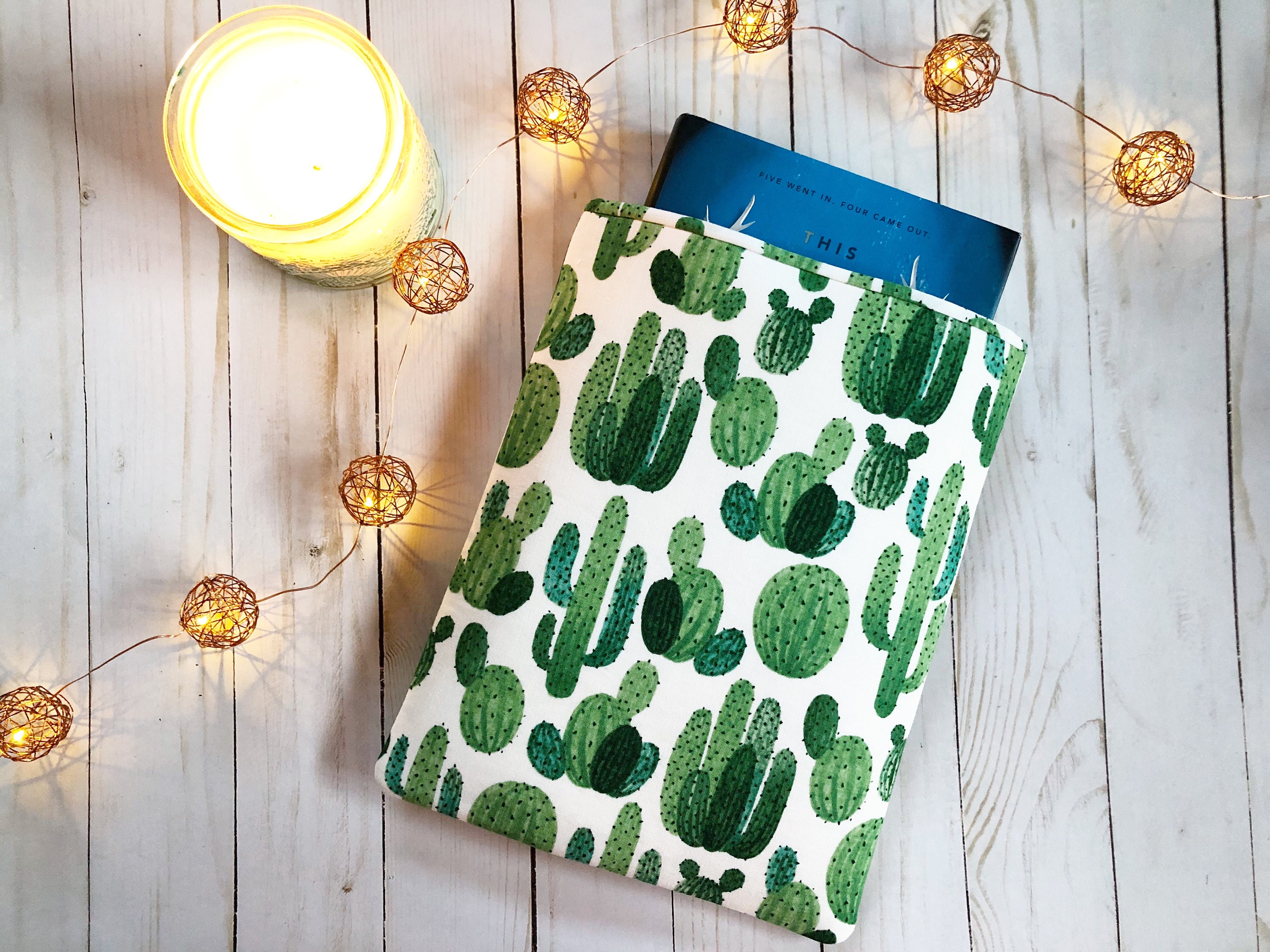 Cactus Book Sleeve Book Protector Holder Padded Book | Etsy