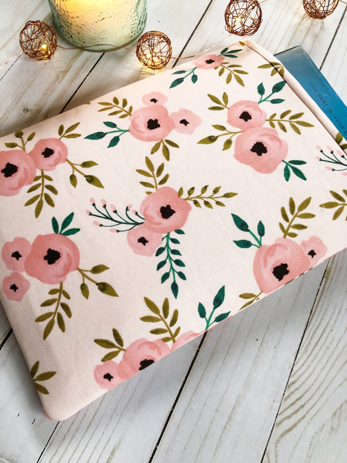 Pink Flower Book Sleeve Book Protector Padded Book Sleeve | Etsy