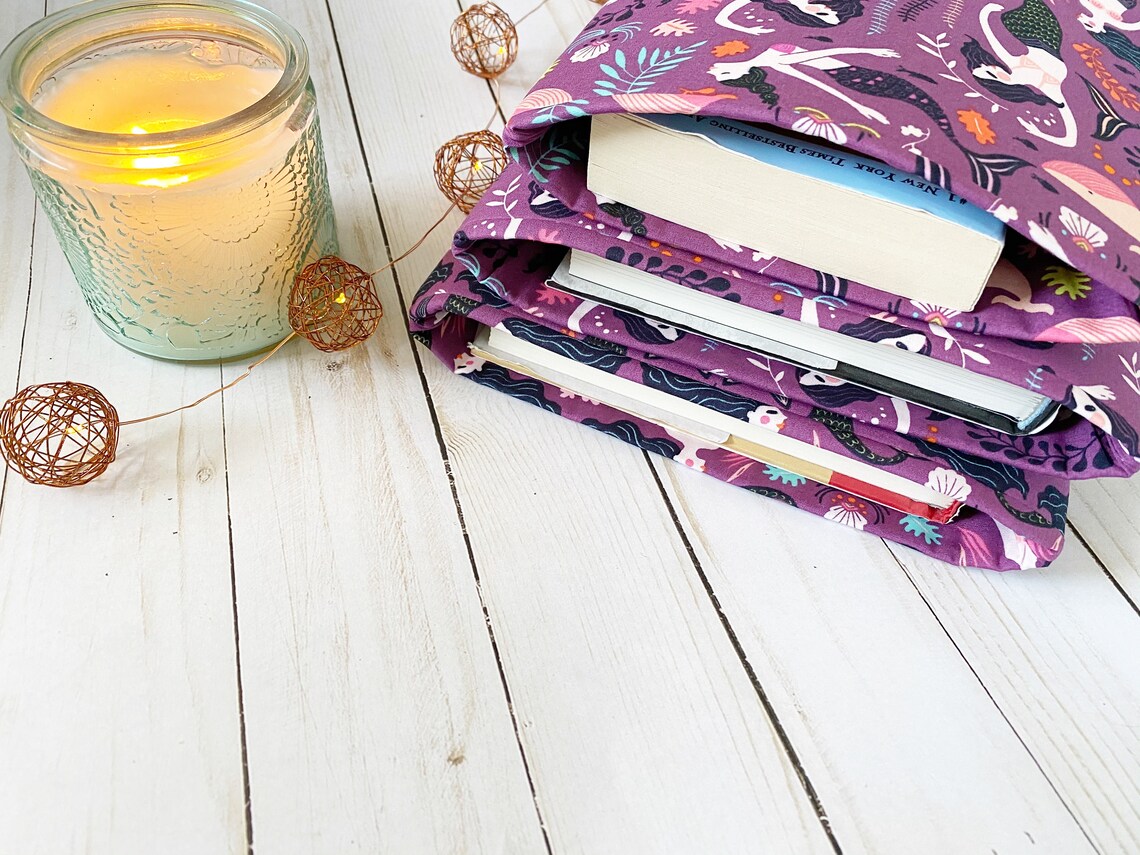 Mermaid Padded Book Sleeve | Book Holder | Book Protector | Book Cover ...