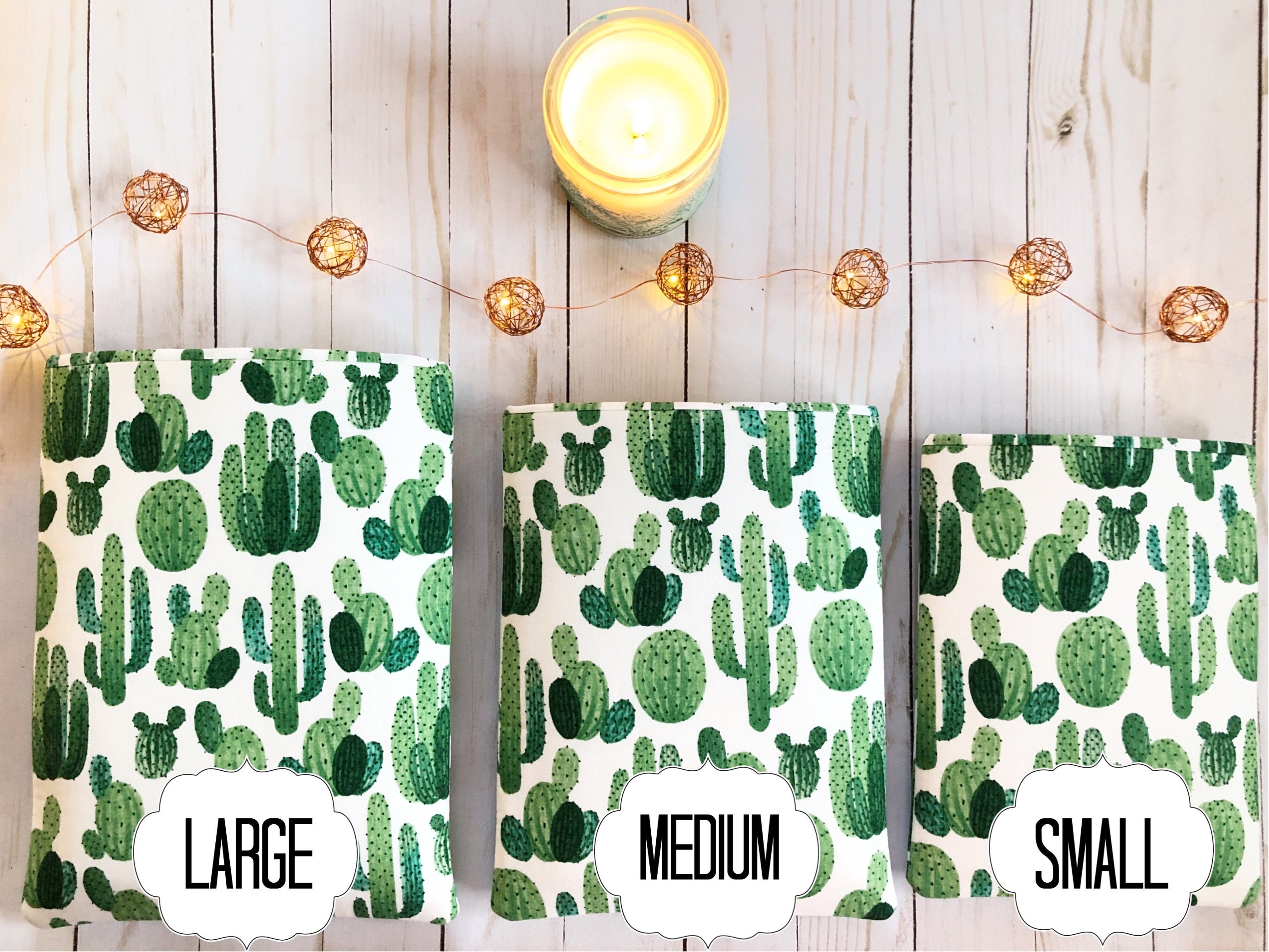 Cactus Book Sleeve | Book Protector | Holder | Padded Book Sleeve ...