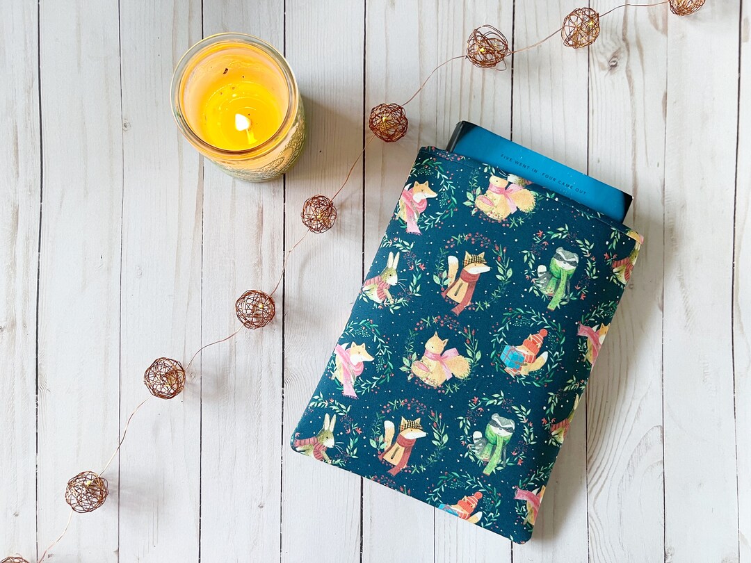 Winter Holiday Critter Padded Book Sleeve | Book Protector | Book ...