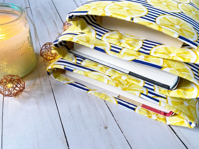 Lemon Padded Book Sleeve | Book Protector | Book Holder | Lemons ...