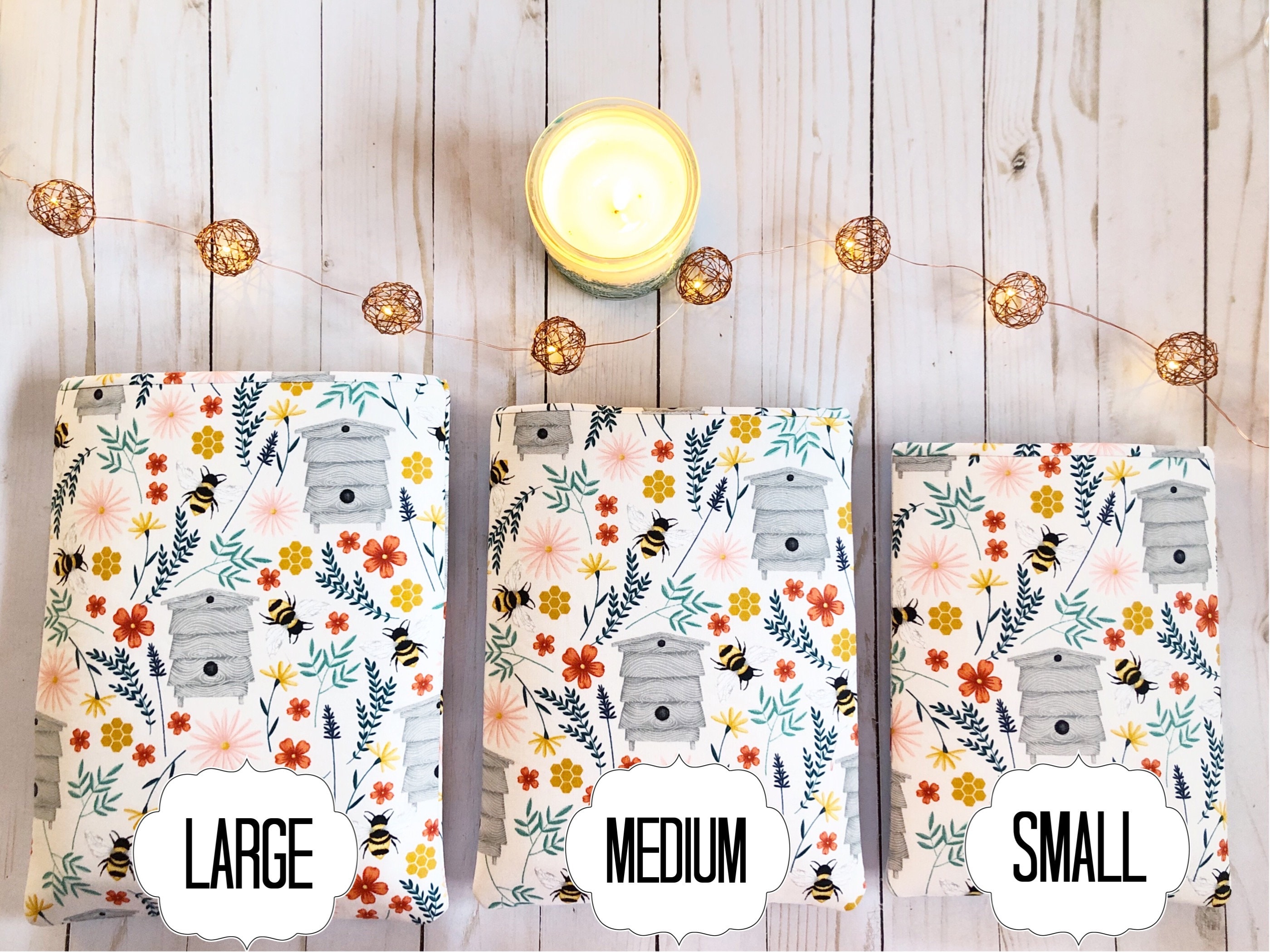 Bee Hive Book Sleeve | Book Protector | Holder | Gift | Book Cover ...
