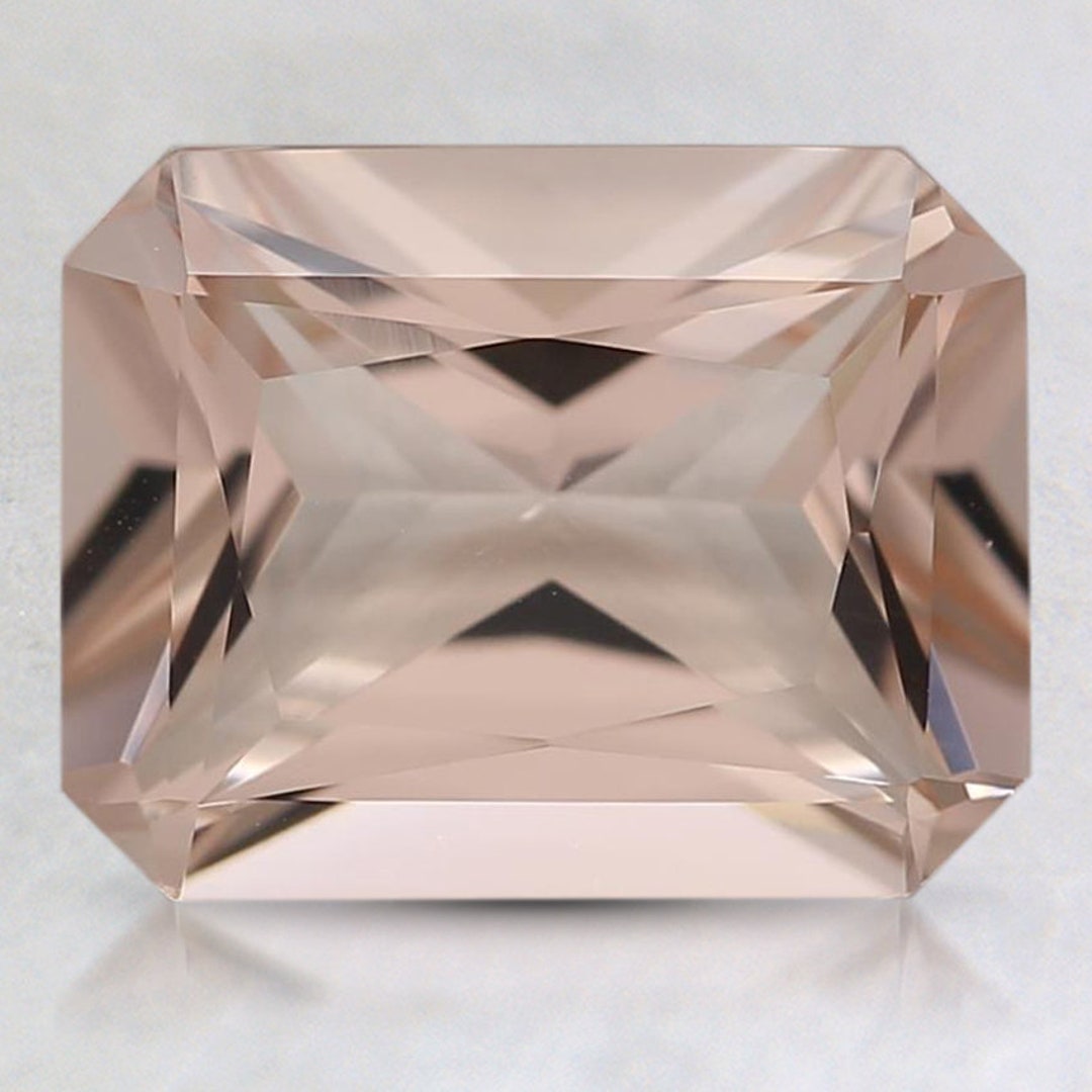 Radiant Cut Peach Morganite Loose Faceted Hydrothermal Gemstone - Etsy