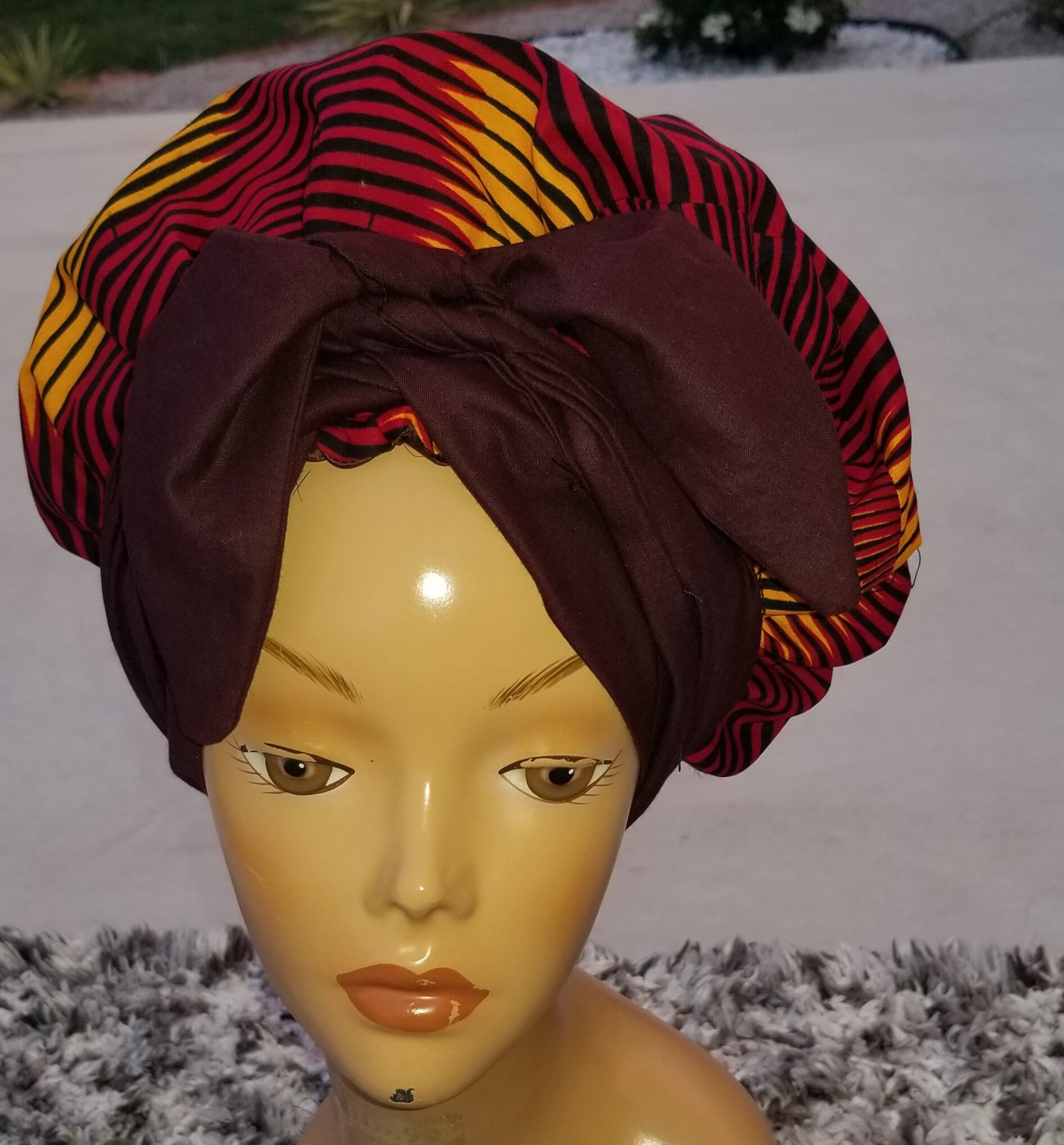 Multicolored African Ankara Fabric Satin Bonnet. African | Etsy