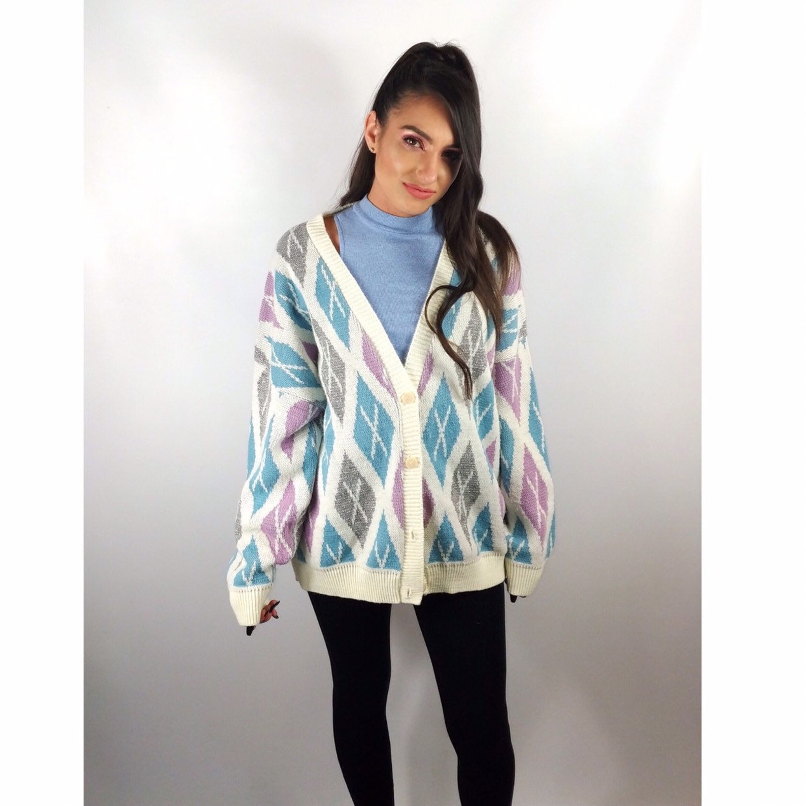 Vintage Chunky Preppy Grandma Sweater - Etsy