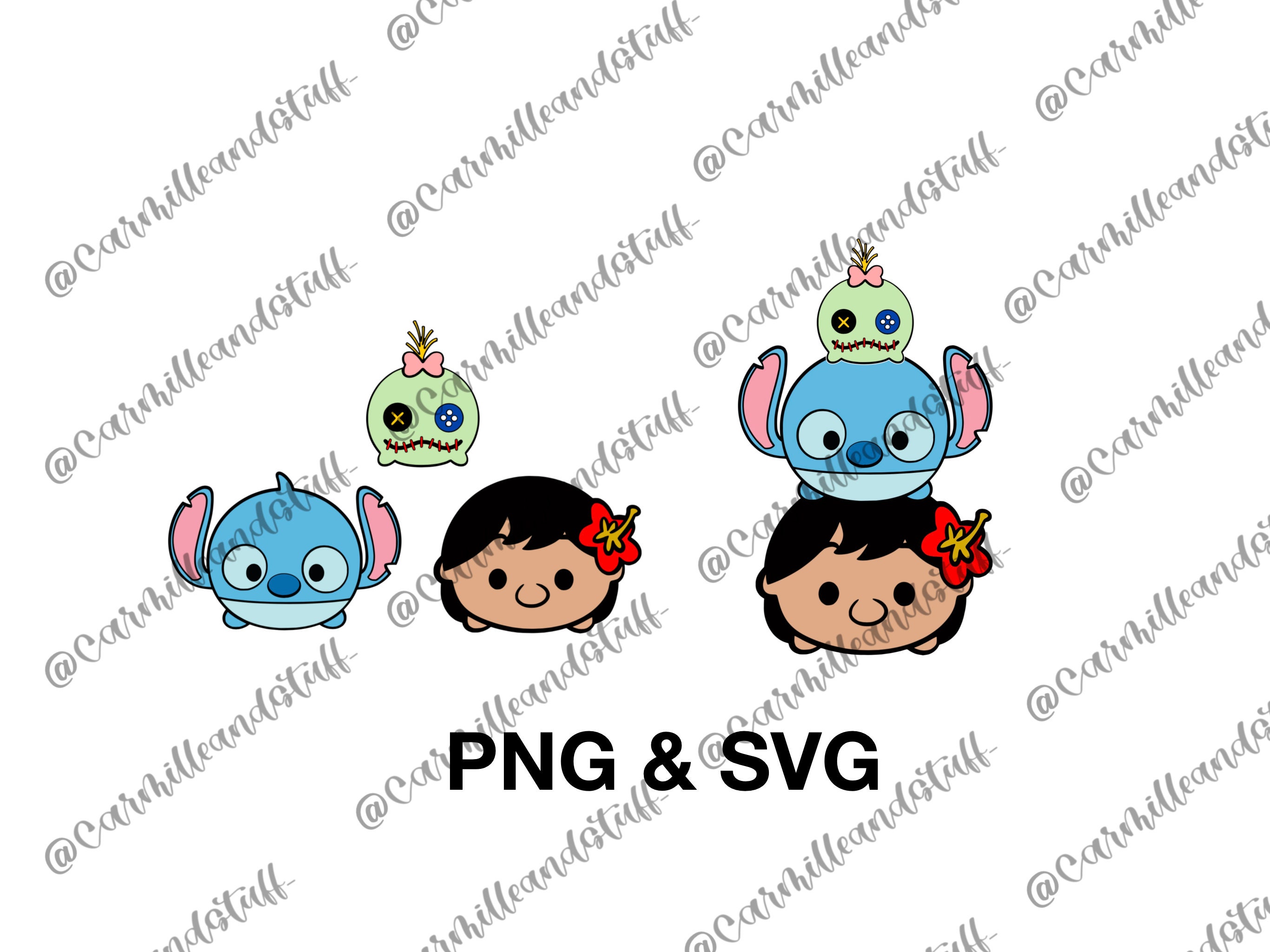 Tsum Tsum Lilo and Stitch and Scrump SVG - Etsy Finland