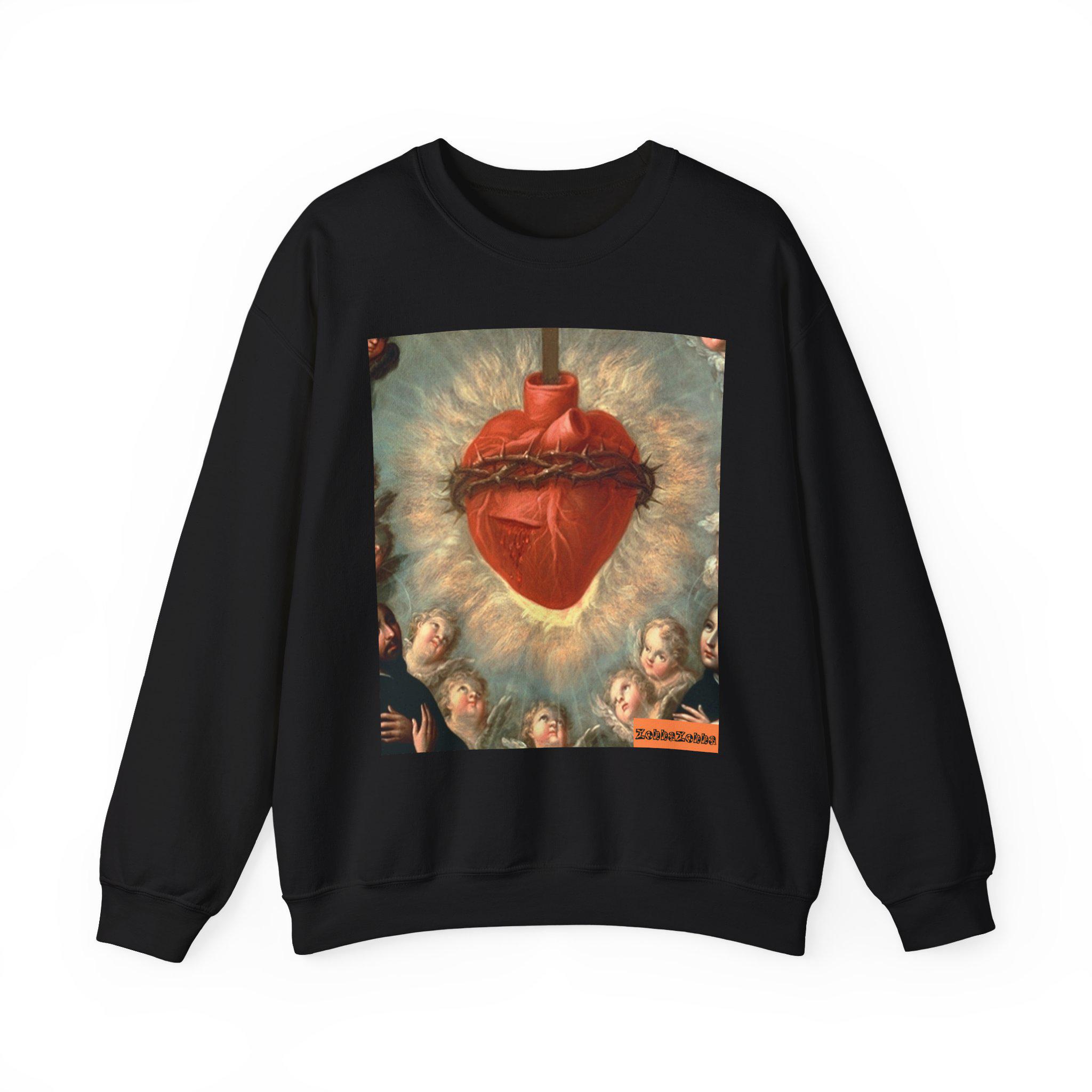 Sacred Heart Sweatshirt | Angelic Religious Art Crewneck | Vintage ...