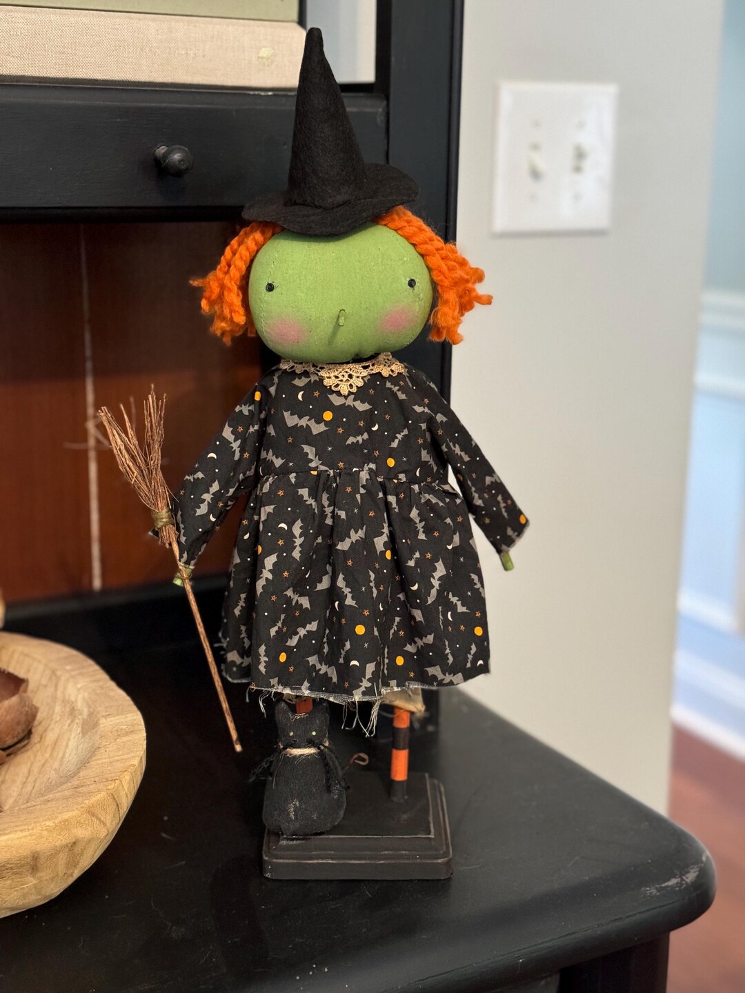 Primitive Witch/matilda and Her Cat Binx/grunge/fall/harvest/shelf ...