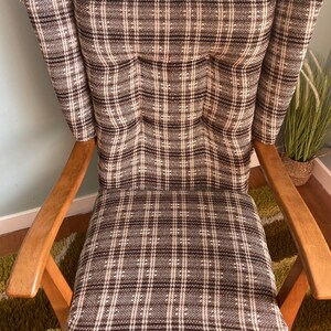 Mid Century Wingback Check Chair - Etsy UK
