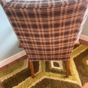 Mid Century Wingback Check Chair - Etsy UK