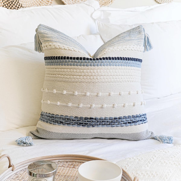 Blue Boho Pillow - Etsy