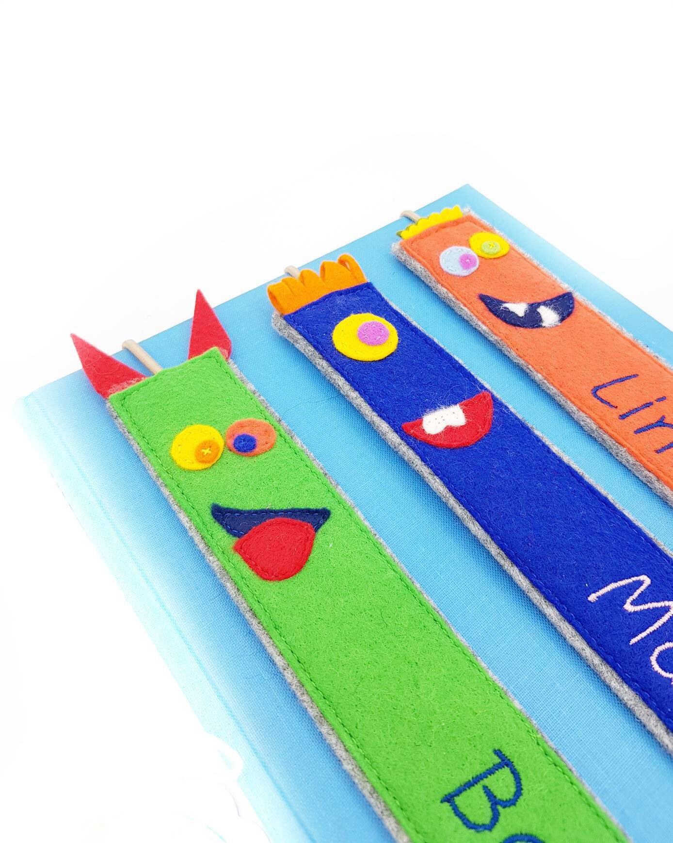 Lustige Monster Lesezeichen mit Wunschnamen personalisiert | Etsy