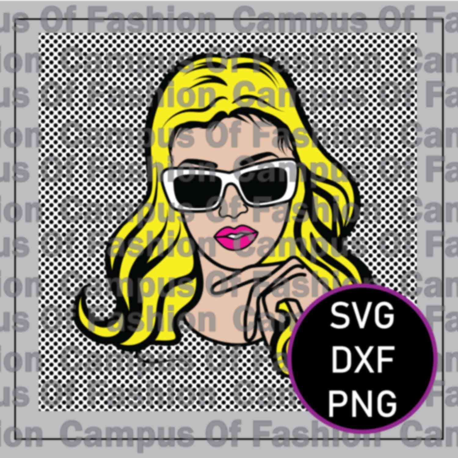 Woman | Long Hair | Blond Hair |SVG | DXF | PNG | Vector Art Commercial ...
