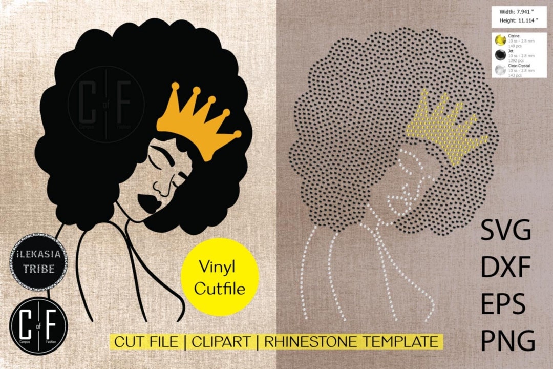 Afro Queen | SVG | DXF | PNG | Eps Vector Art Commercial & Personal Use ...
