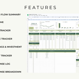 Monthly Budget Google Sheets With Tithe Tracker, Budget Planner ...
