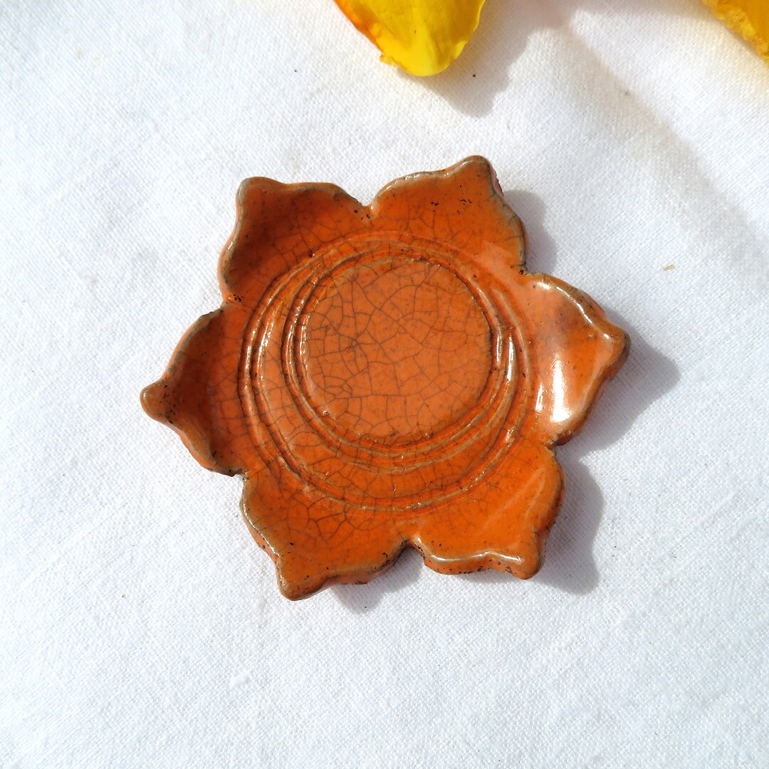 Second Chakra Ceramic Tray, Raku Pottery Tray, Handmade Altar Decors ...