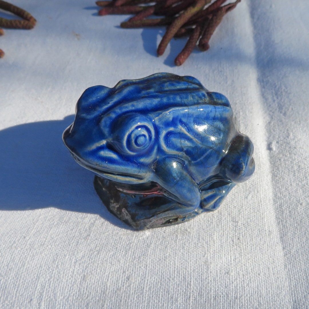 Toad Clay Figurine, Raku Frog, Toad Ceramic Statuette, Unique Gift Frog ...