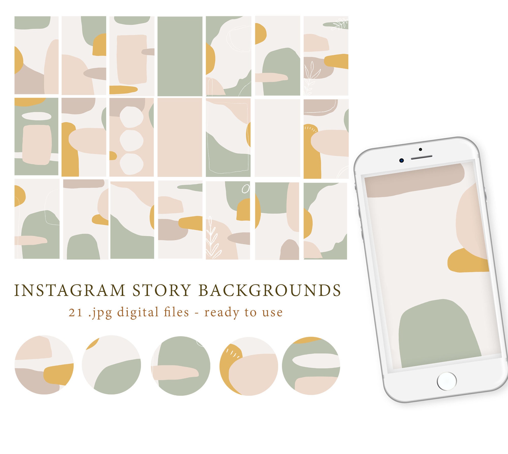Retro Instagram Templates Blank Insta Backgrounds Abstract - Etsy 日本