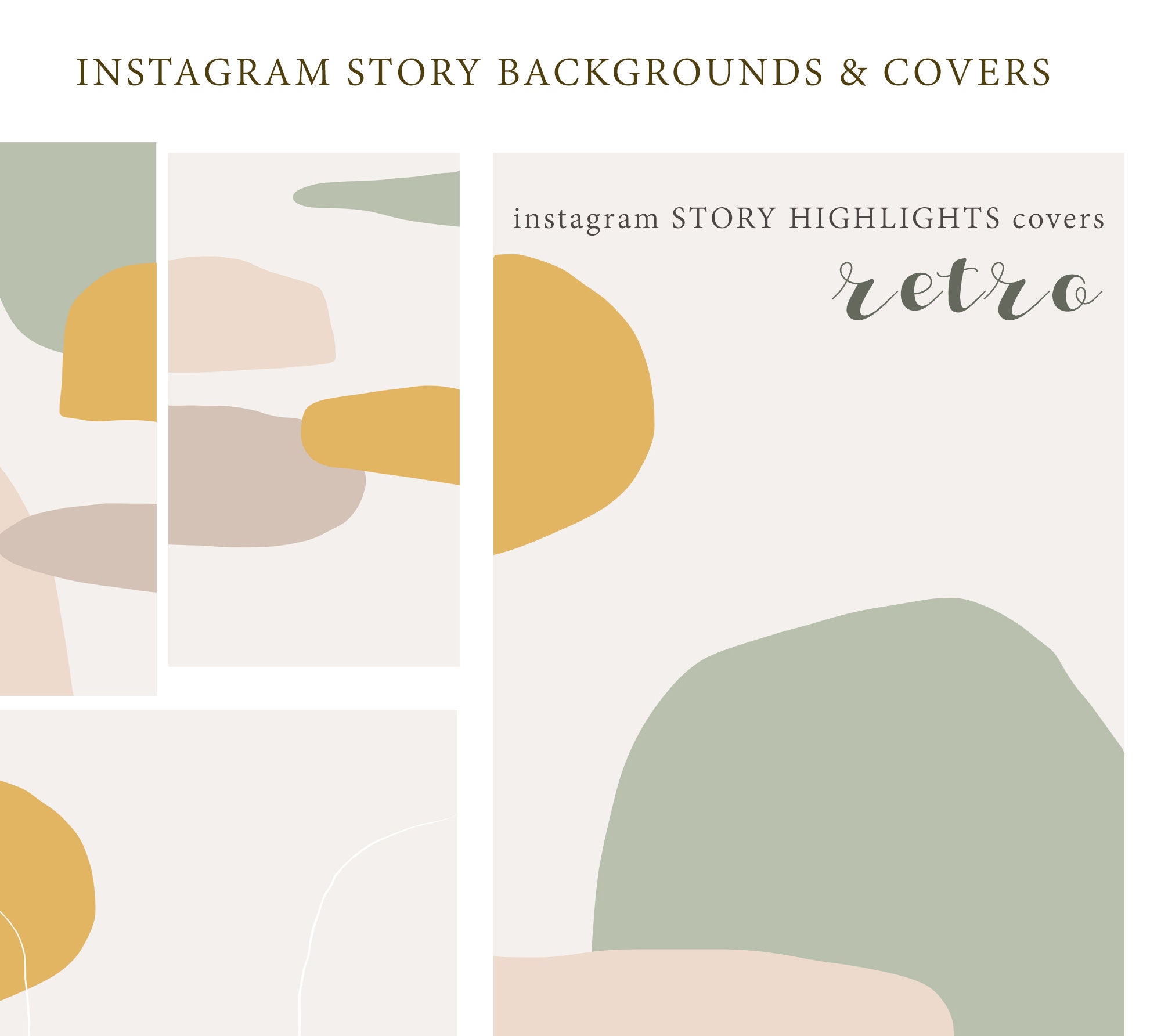 Retro Instagram Templates Blank Insta Backgrounds Abstract - Etsy 日本