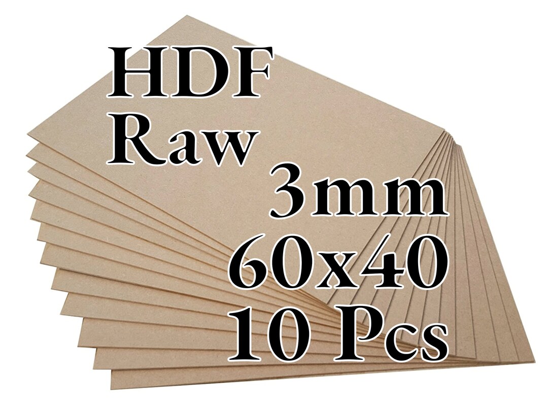 10 Pcs X 3mm Raw HDF Fibreboard Laser / CNC / Painting 60x40 Onlywood ...