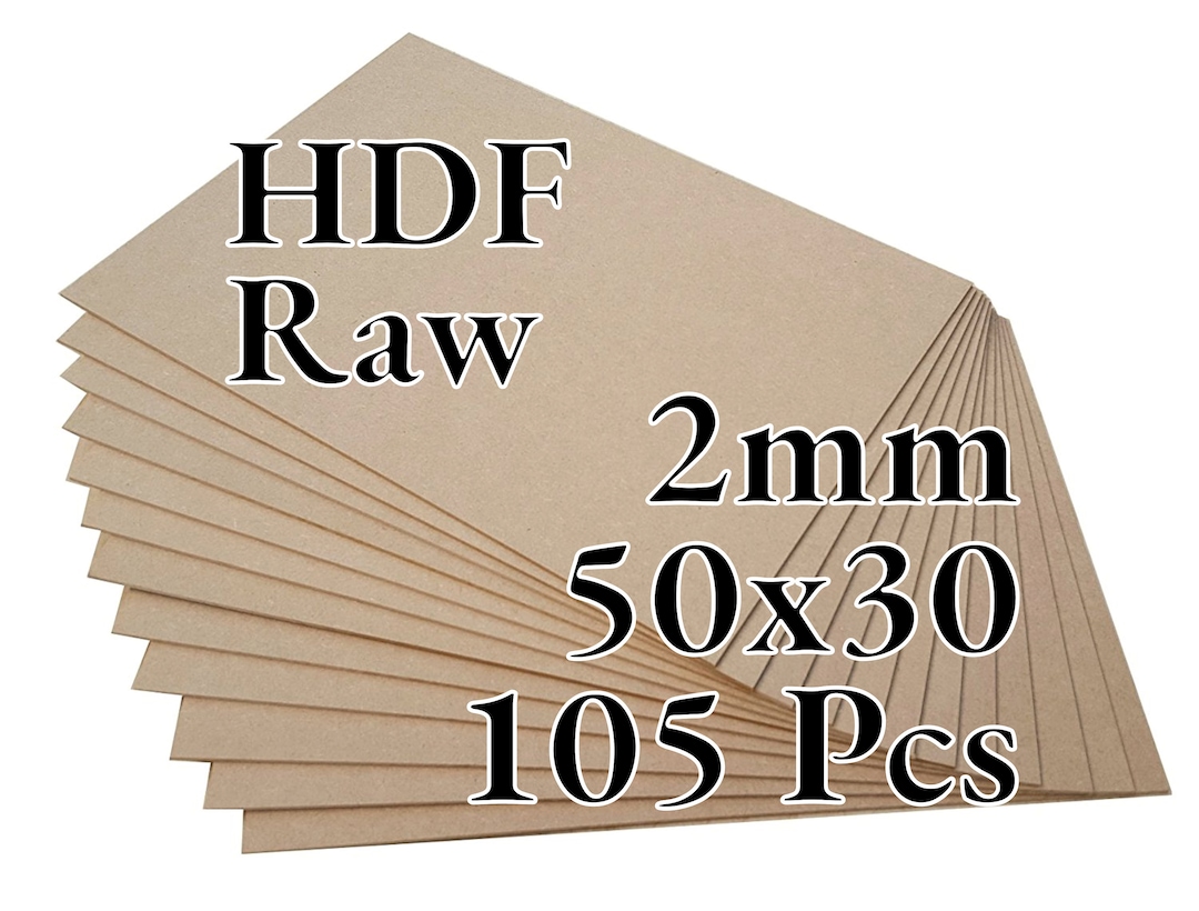 105 Pcs X 2mm Raw HDF Fibreboard Laser / CNC / Painting 50x30 Onlywood ...