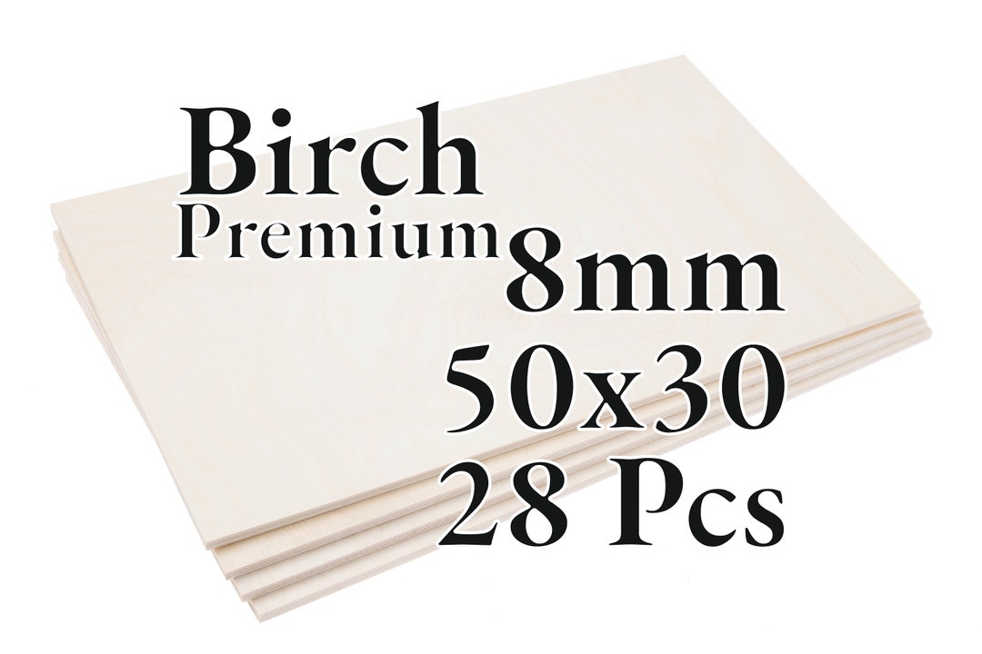 28 Pcs X 8mm - PREMIUM Birch Baltic Plywood - Wood Panel - Laser / CNC ...
