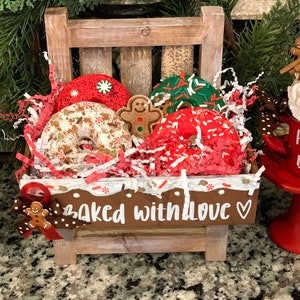 Faux Gingerbread Donuts in Tray - Etsy