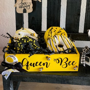 Faux Bee Donuts. Tiered Tray Bee Decor. Donuts in Crate - Etsy