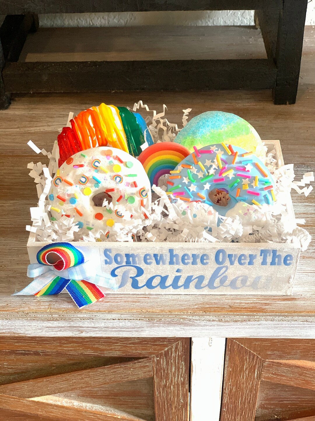 Fake Rainbow Donuts. Over the Rainbow Decor. Faux Food - Etsy