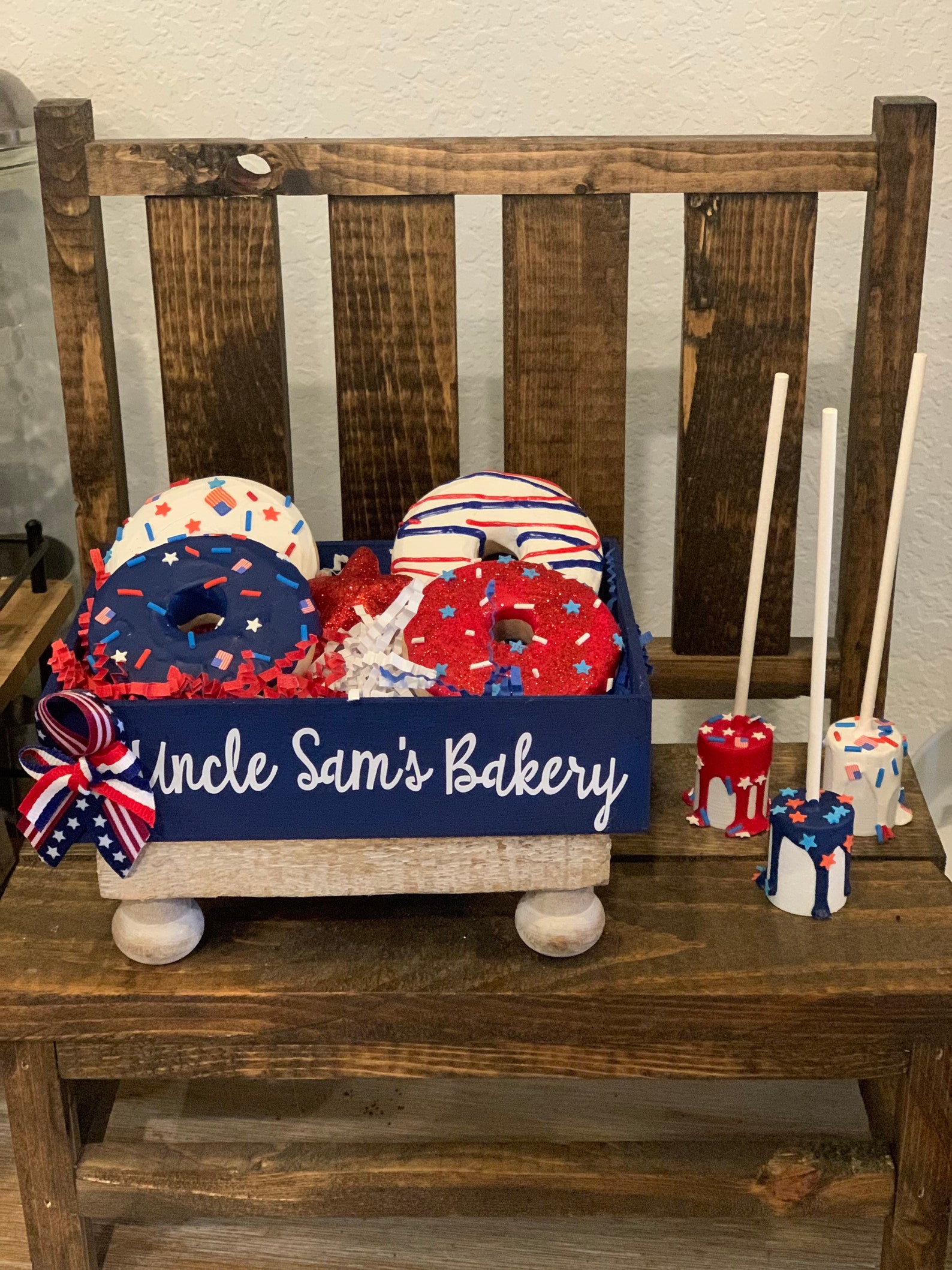 Fake Fourth of July Donuts. Crate of Donuts. Patriotic Donuts. - Etsy