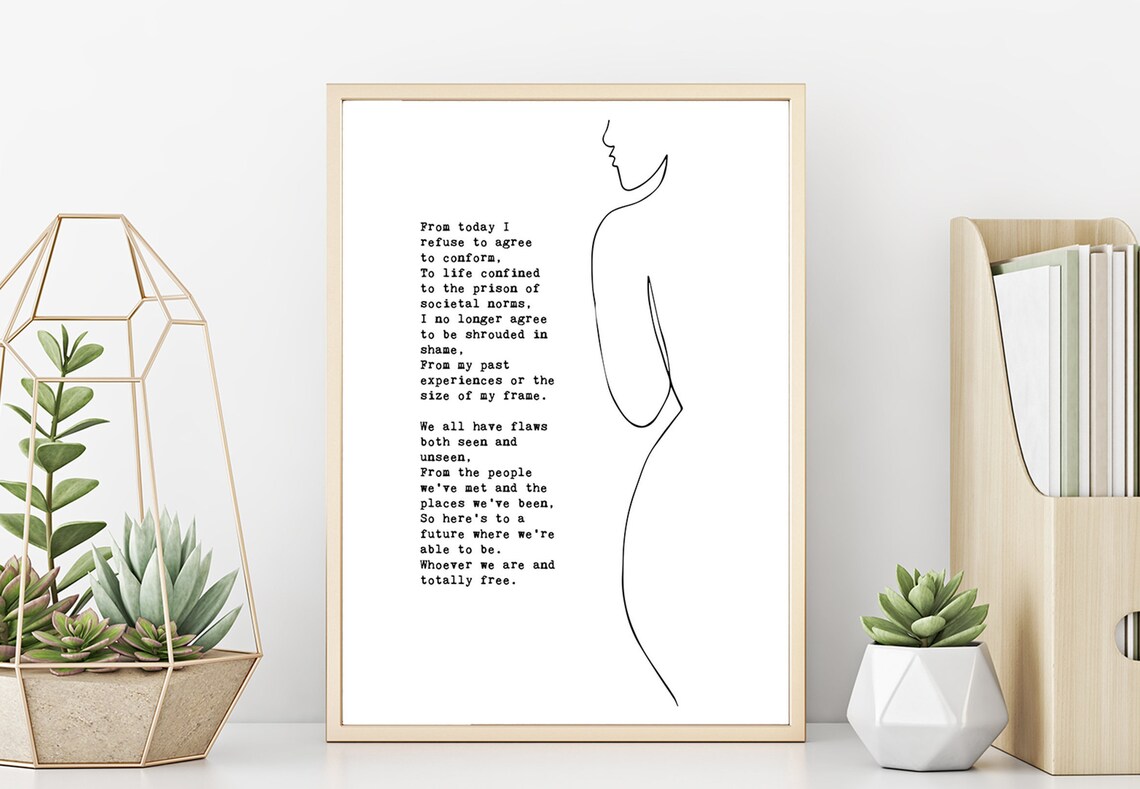 Body Confidence Poem Body Image Body Positivity Poem | Etsy