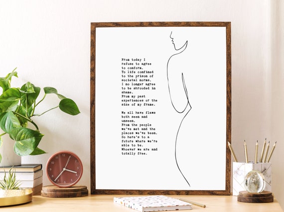 Body Confidence Poem Body Image Body Positivity Poem | Etsy
