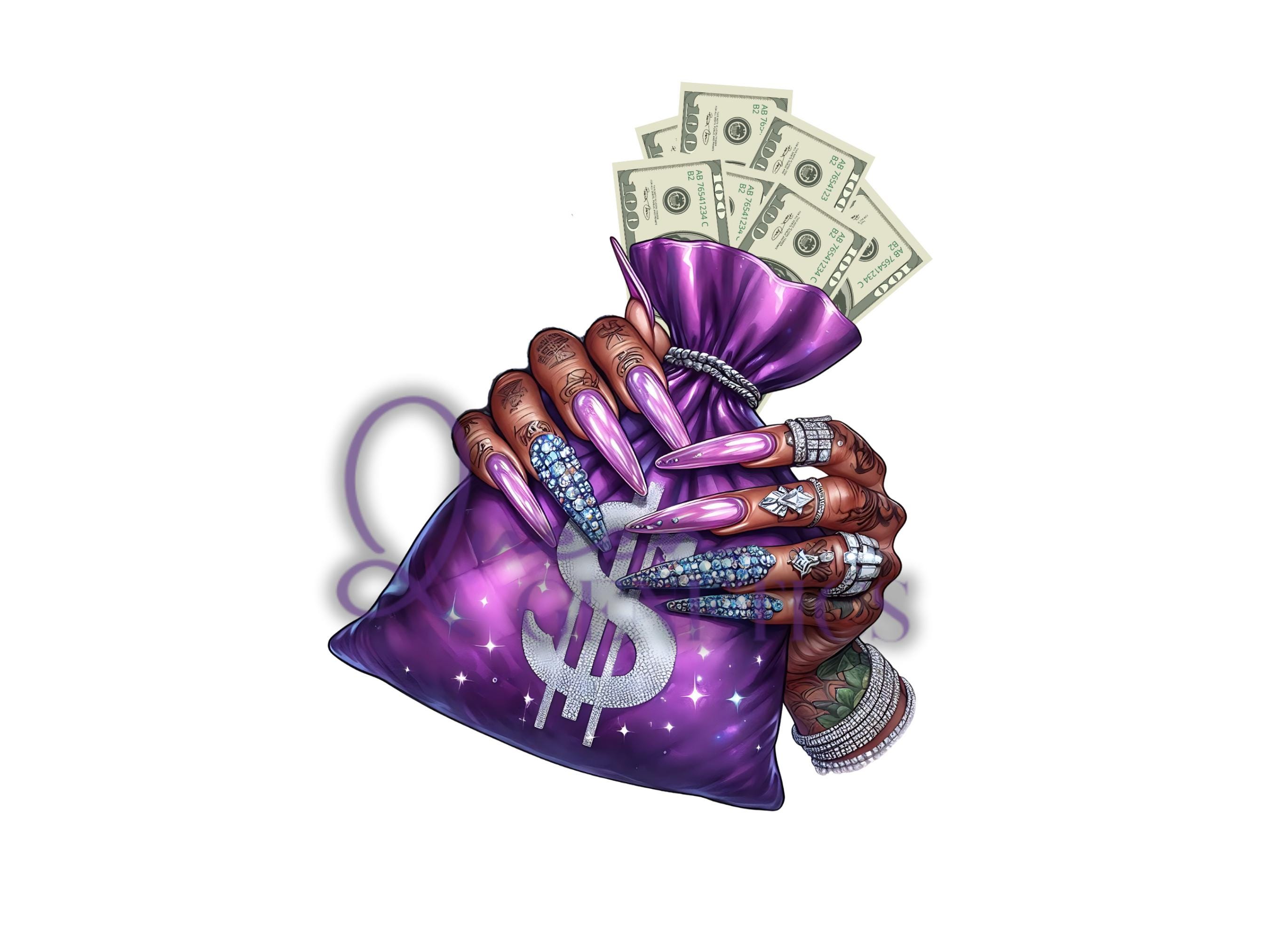 Baddie Money Bag Clip Art, Transparent Background, Logo Design - Etsy