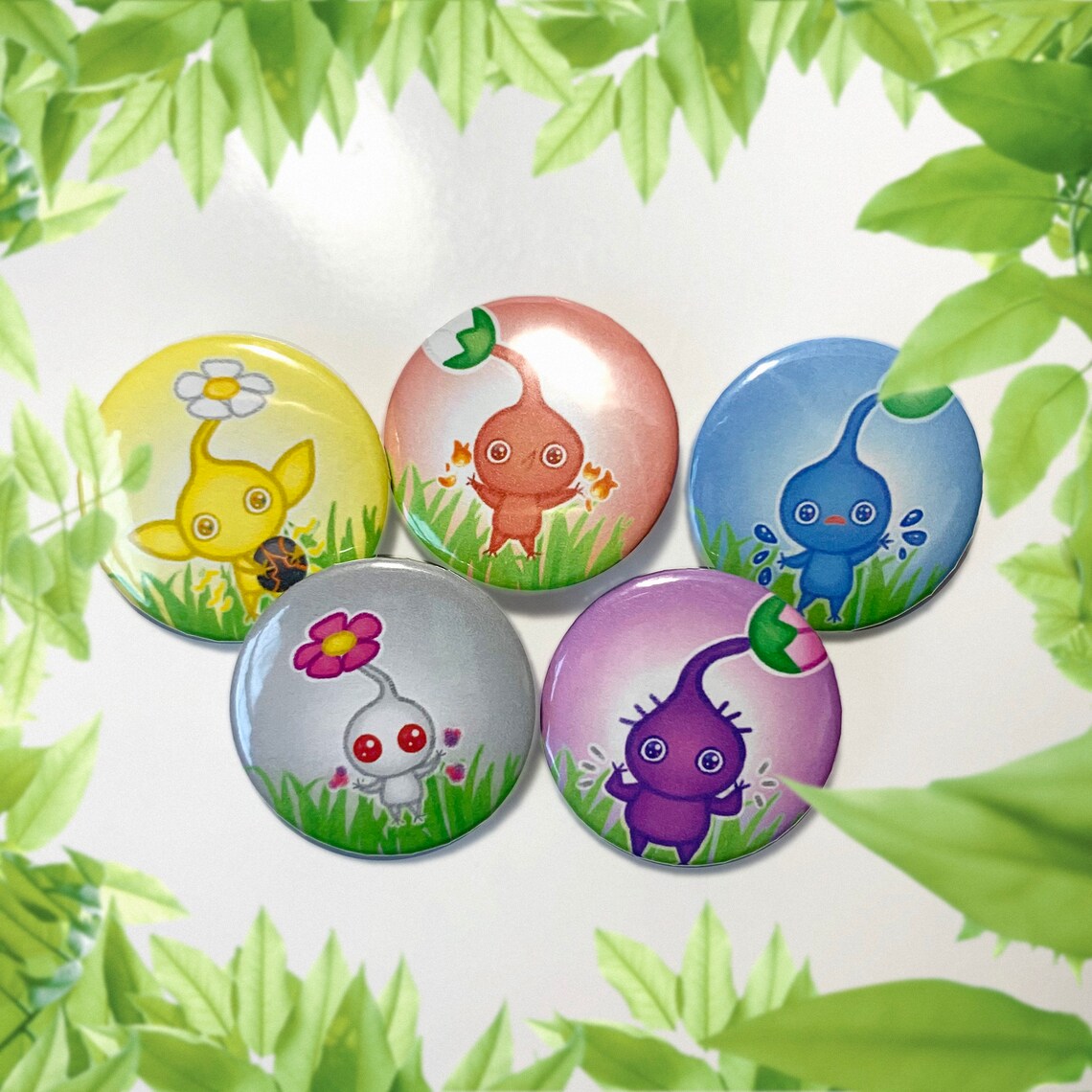 Pikmin Buttons 1 Mini Set of 5 Pins - Etsy