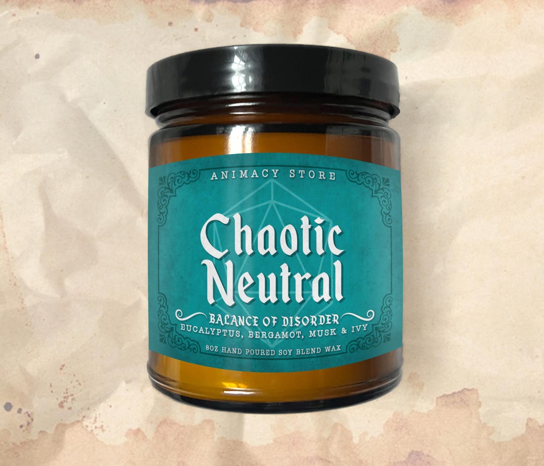 CHAOTIC NEUTRAL Candle - Moral Alignment - 8 Oz Hand Poured Soy Blend ...