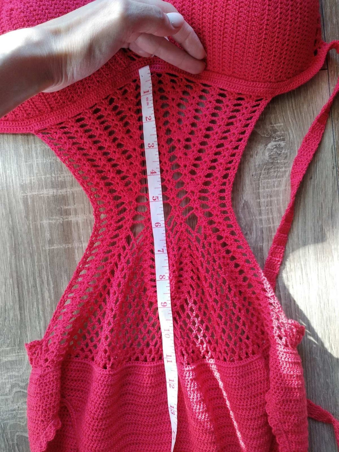 Red Crochet Monokini Crochet Bikini Crochet Boho Swimsuit Knit - Etsy