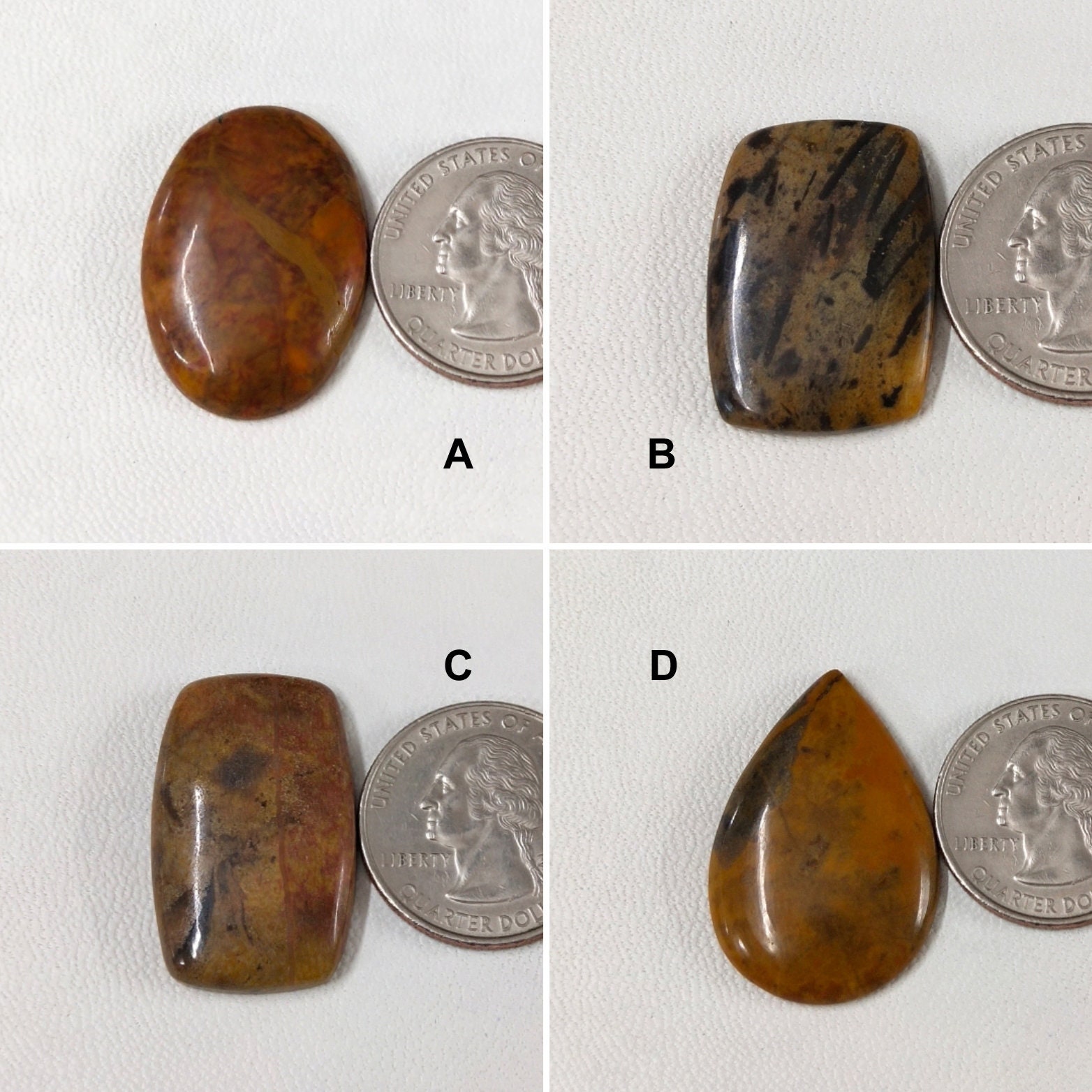 Golden Art Jasper Mix Shape 4 pc Cabochon Gemstone Lot Golden | Etsy