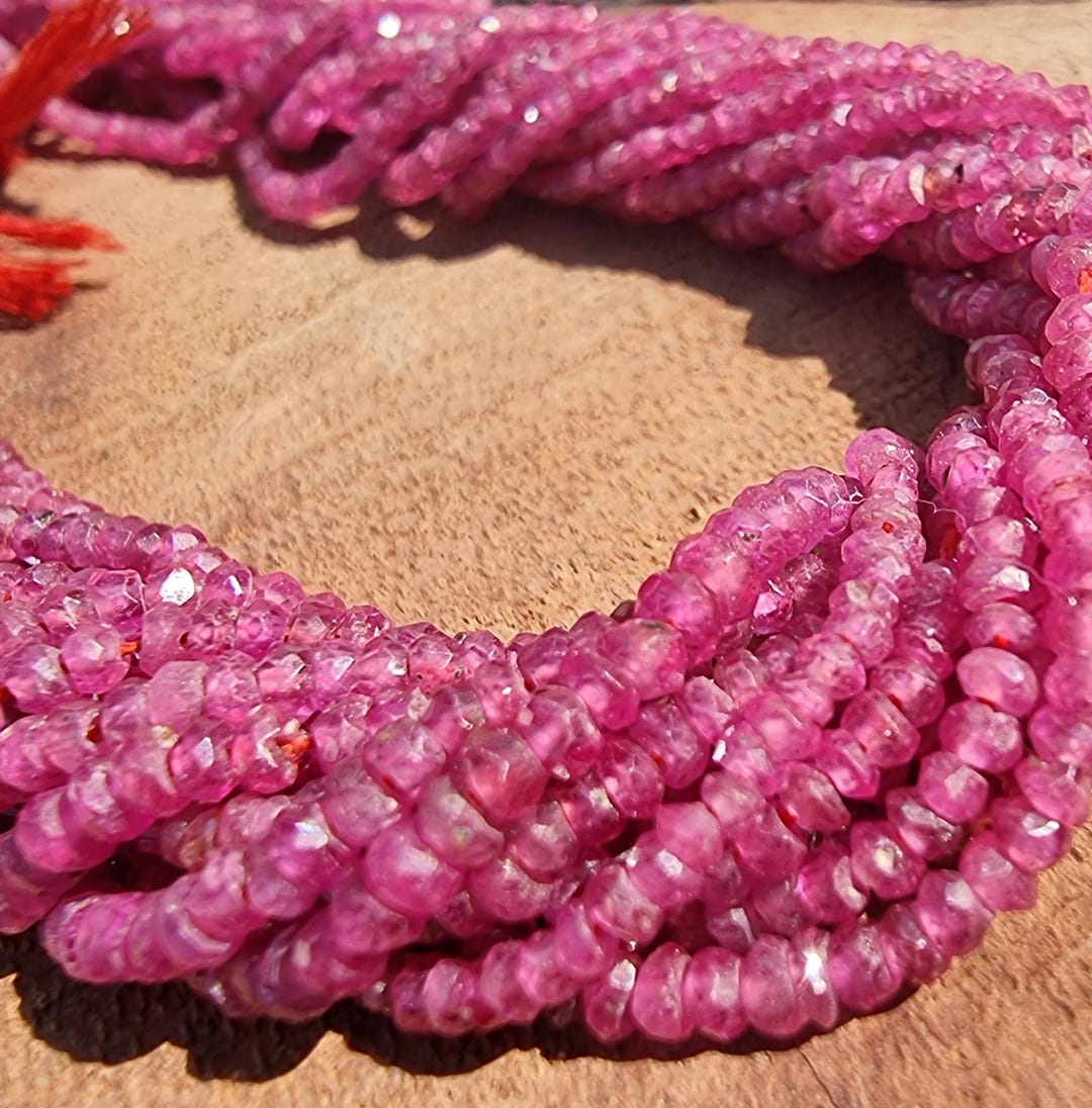 Genuine Ruby Beads, Precious Gemstone Beads, Faceted Beads for Jewelry ...