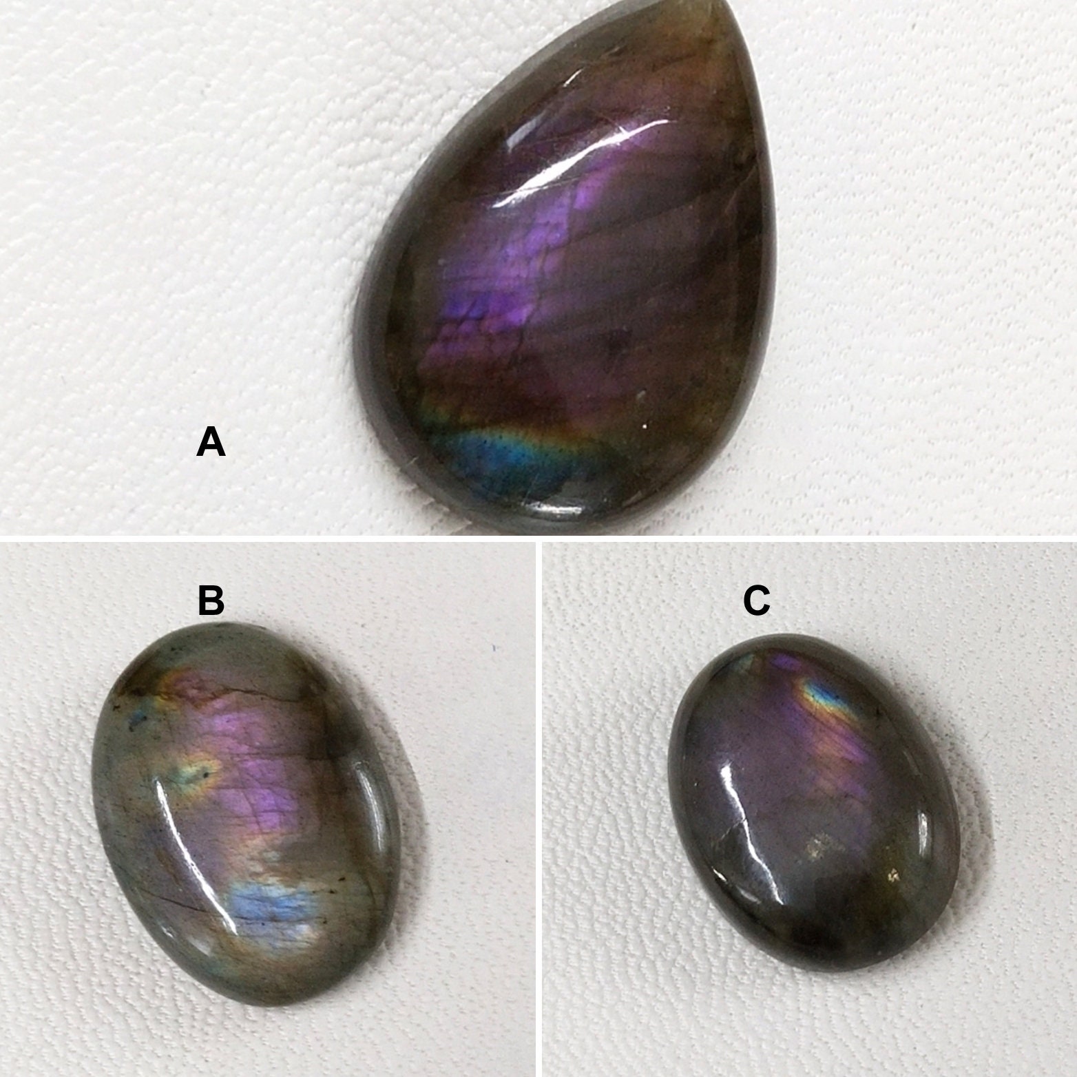 Labradorite Purple Mix Shape 3 pc Lot Cabochon Gemstone | Etsy