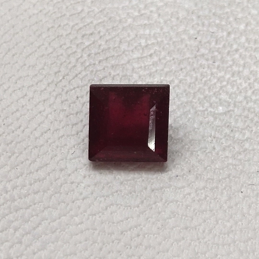 Glass Filled Ruby Square 6x6x4mm Faceted Gemstone, Ruby Glass Filled ...