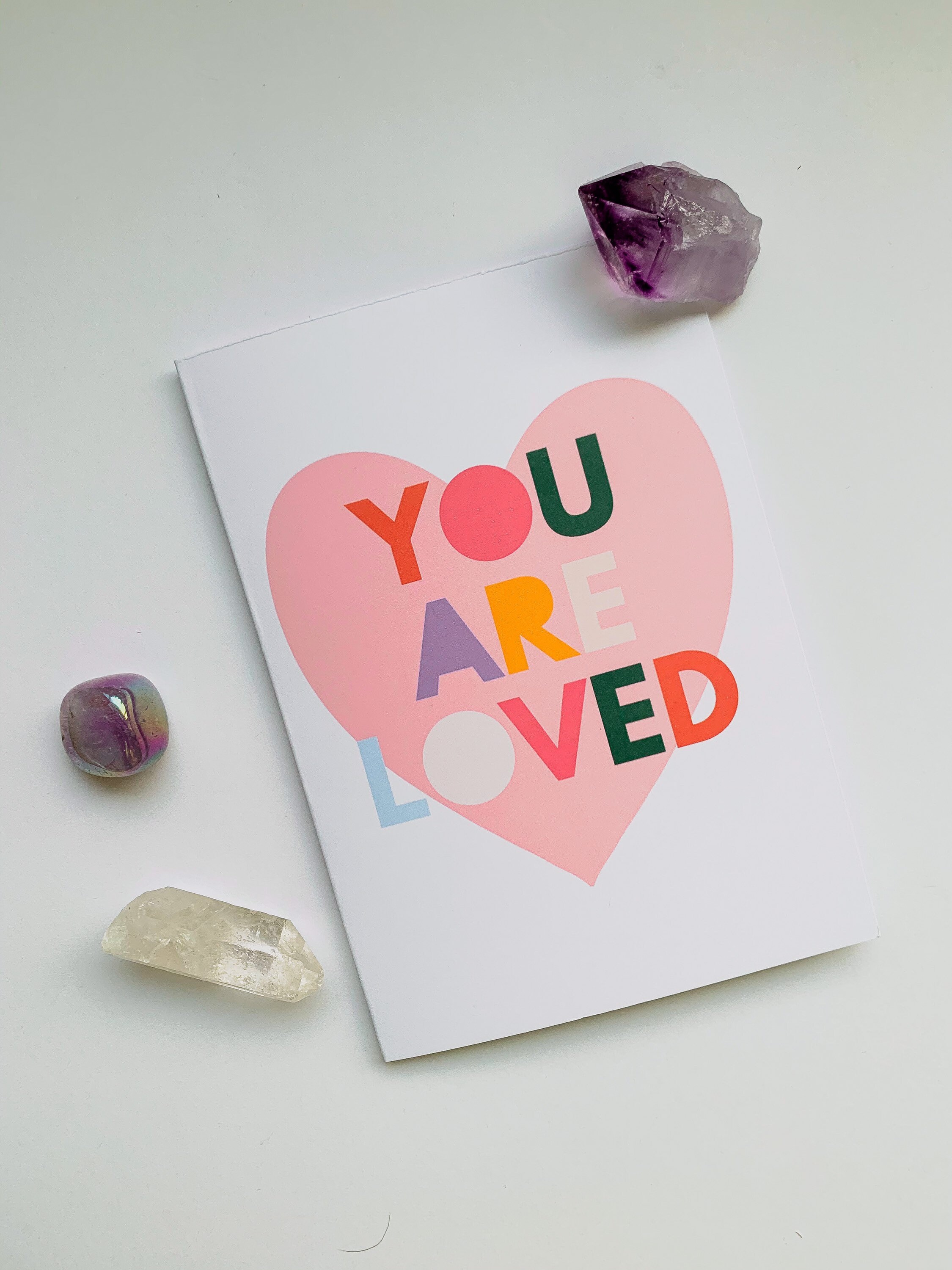 You Are Loved Greetings Card Illustrated Typography Positive | Etsy
