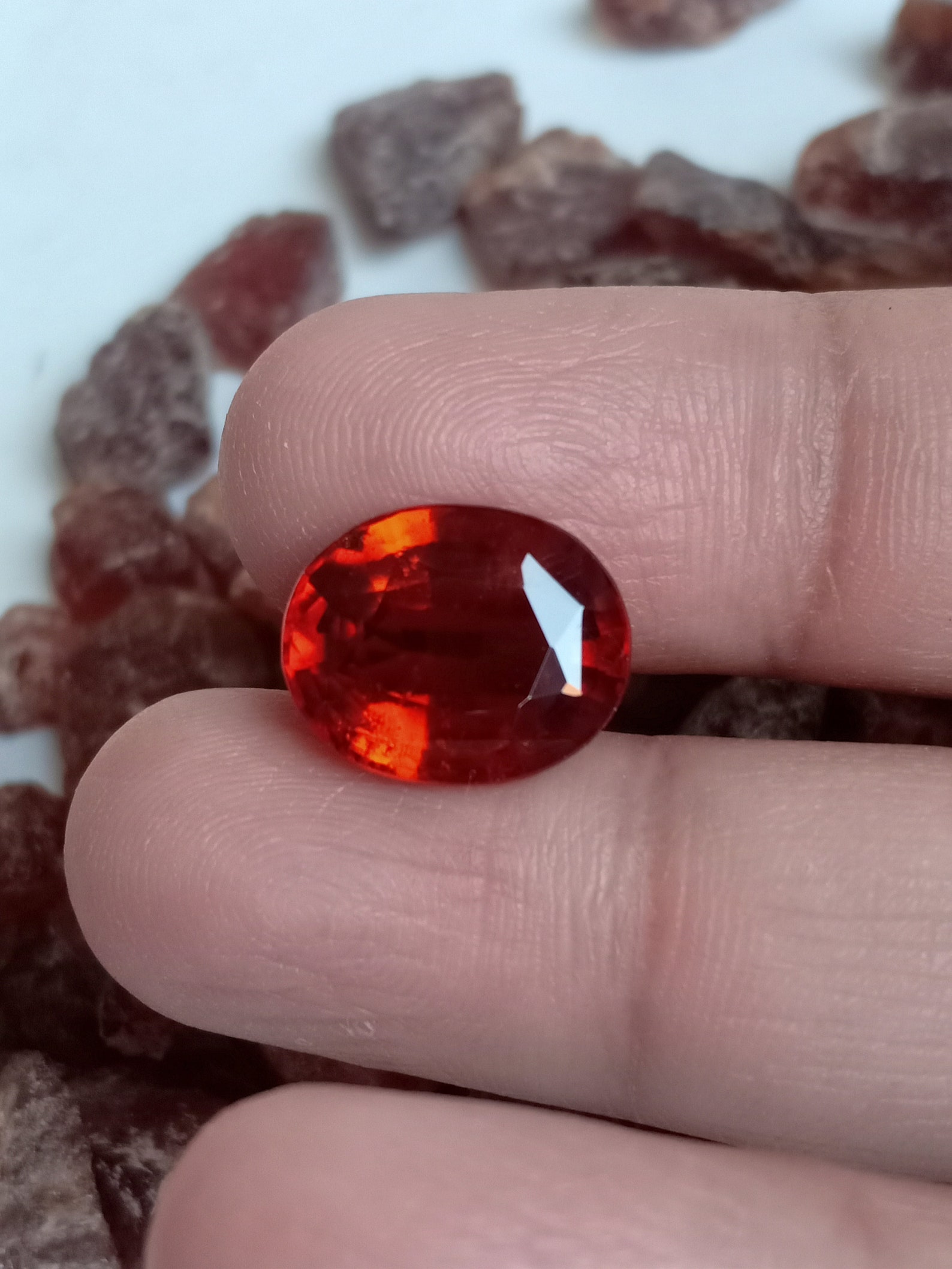 Faceted Garnet Oval Shape Gemstone Natural Garnet Hessonite | Etsy