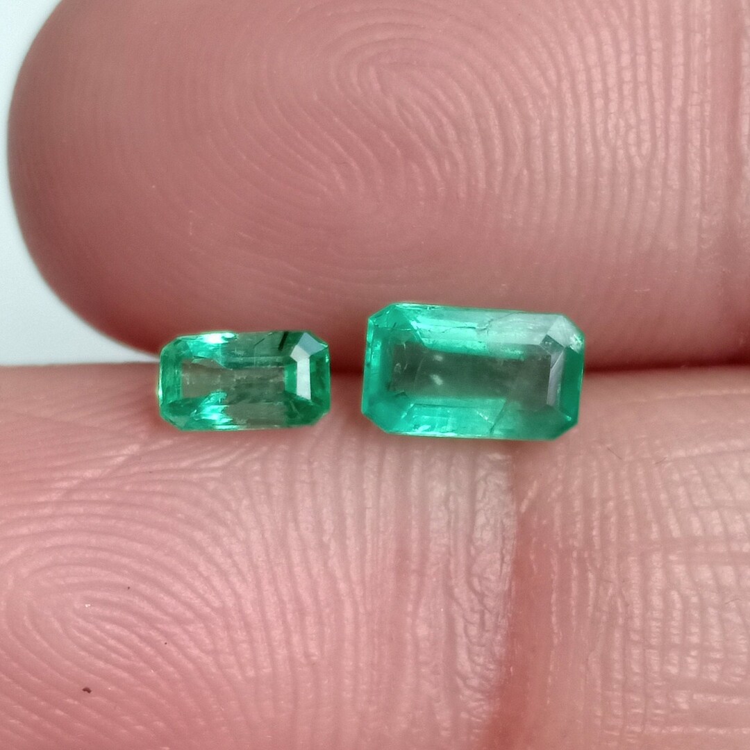 2 Emerald Octagon, Zambian Emerald Cut Pair, Excellent Emerald Octagon ...