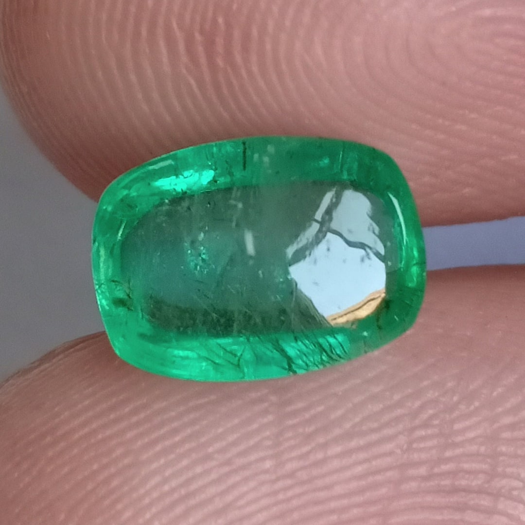 Cabochon Emerald Cushion,2.75 Cts Extra Fine Quality Emerald Cushion ...